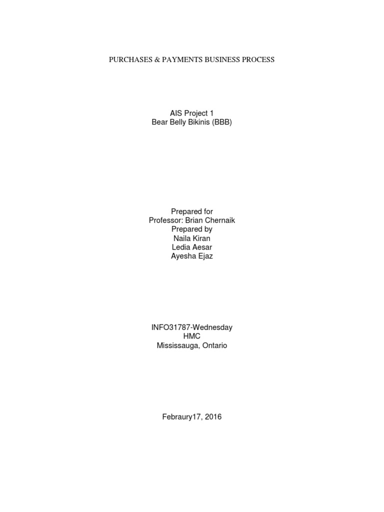 AIS - Project 1 | PDF | Retail | Business Process
