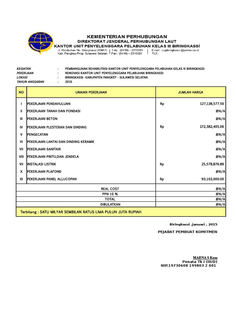 Terbilang: Satu Milyar Sembilan Ratus Lima Puluh Juta Rupiah | PDF
