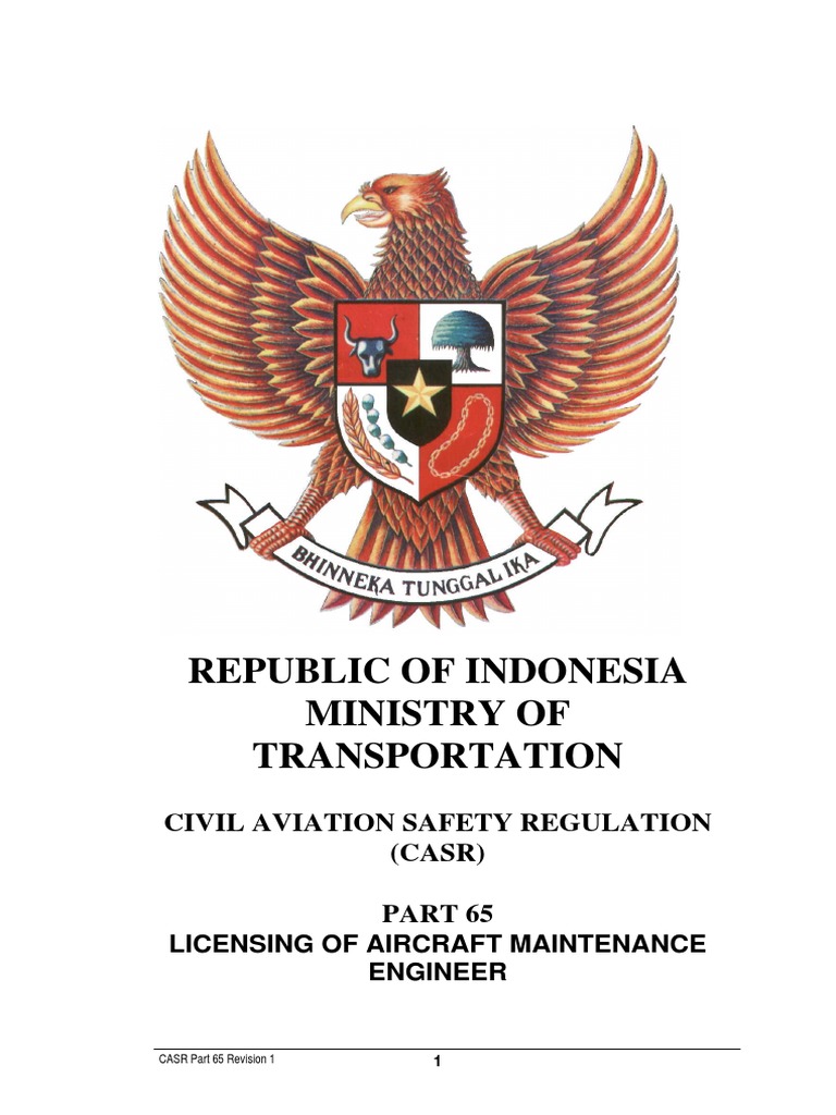 CASR Part 65 Amdt. 1 - Licensing of Aircraft Maintenance Engineer PDF ...