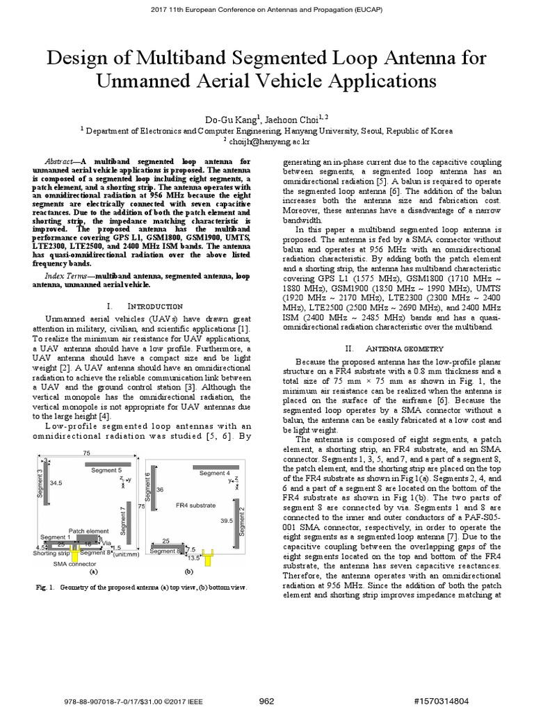 Design of Multiband Segmented Loop Antenna For Unmanned Aerial Vehicle ...