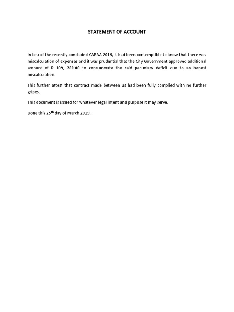 Statement of Account | PDF