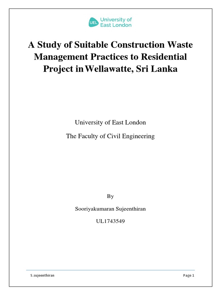 Construction Waste Management in Wellawatte | PDF | Waste Management ...