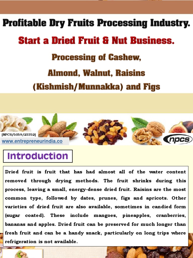 Profitable Dry Fruits Processing Industry-422647 PDF | PDF | Almond ...