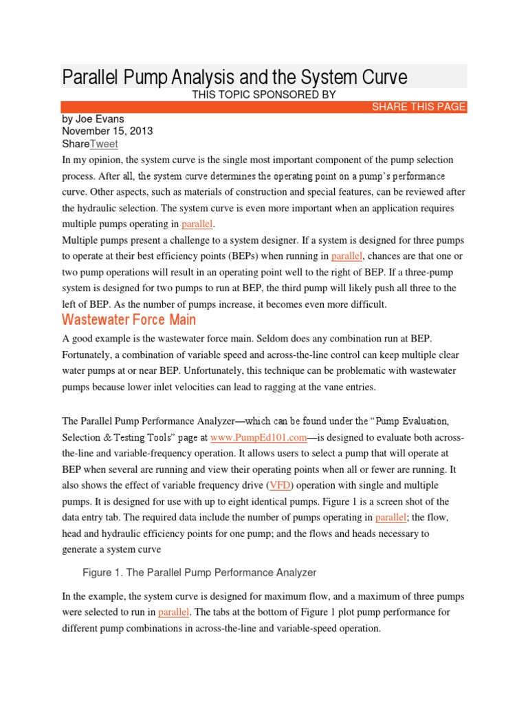 Parallel Pump Analysis and The System Curve | PDF | Gallon | Pump