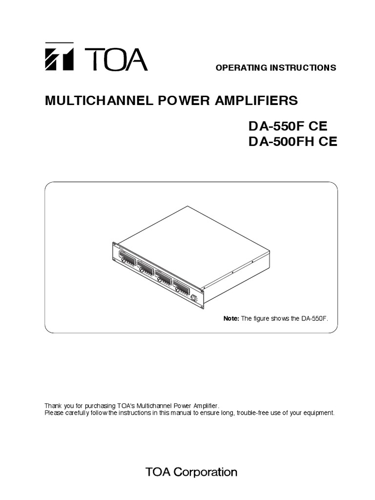 Multichannel Power Amplifiers DA-550F CE DA-500FH CE: Operating ...