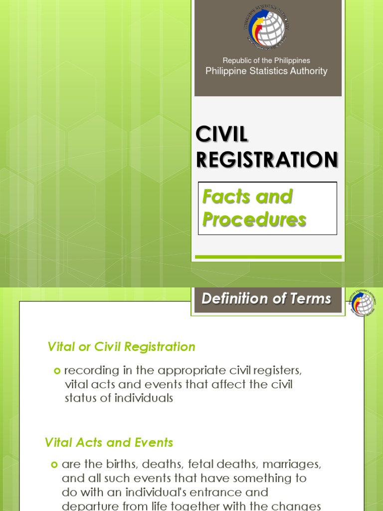 1 Civil Registration Procedure | PDF | Death Certificate | Death