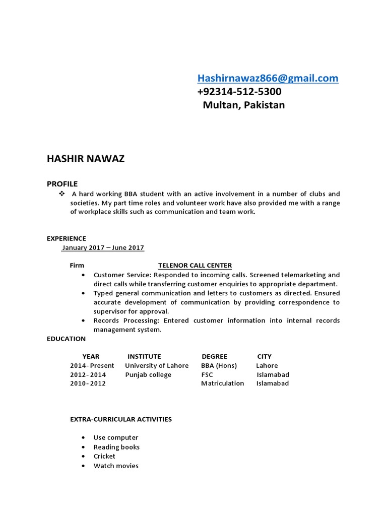 +92314-512-5300 Multan, Pakistan: Profile | PDF