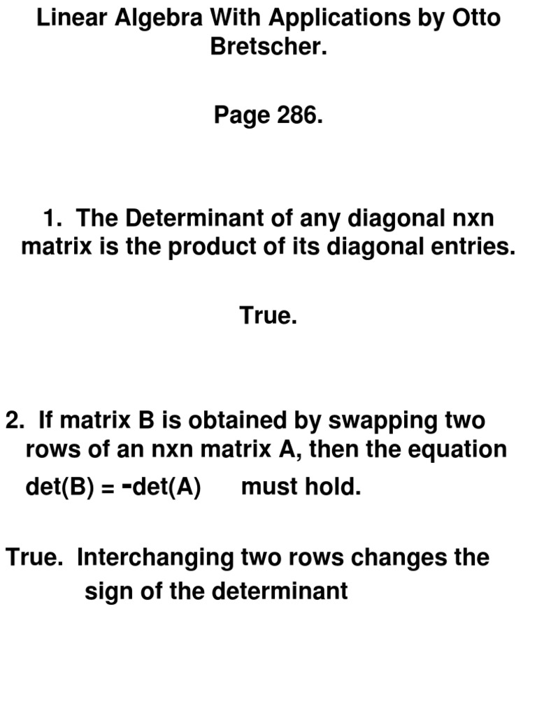 Linear Algebra Determinants | PDF | Determinant | Matrix (Mathematics)
