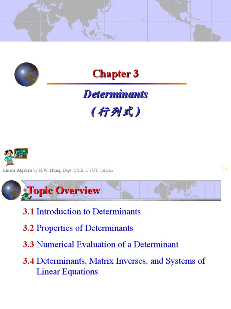Chap3 Determinants | PDF | Determinant | Matrix (Mathematics)