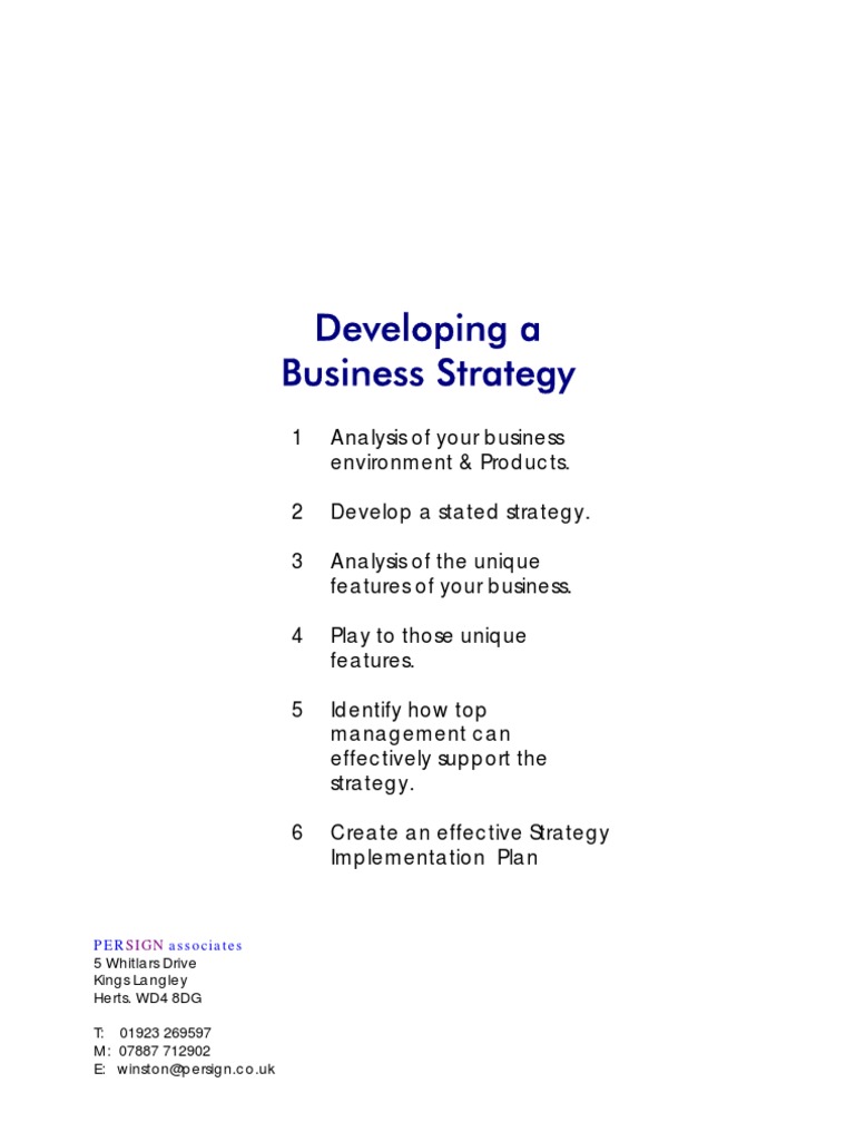 Developing A Business Strategy | PDF | Strategic Management | Business