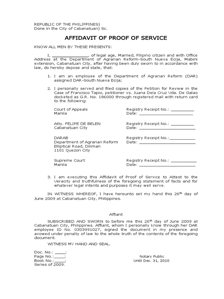 Affidavit-Proof of Service2 | PDF