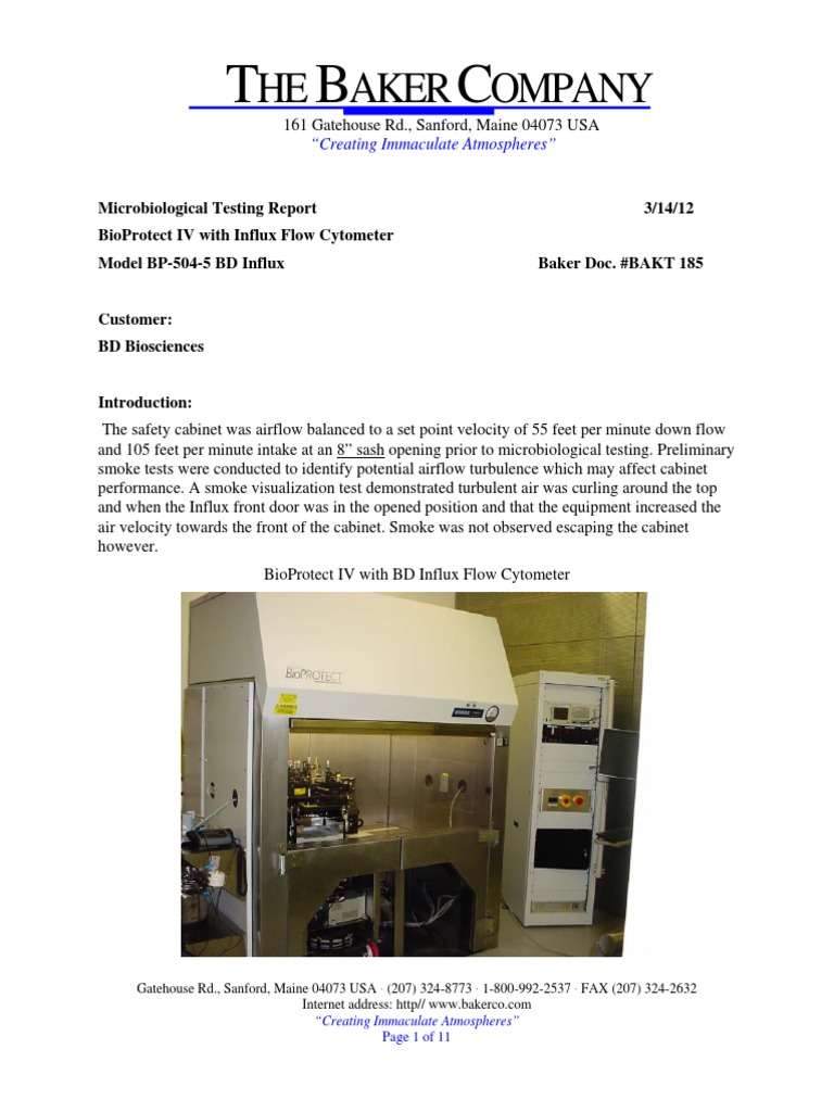 BD Biosafety Influx BioProtect Report | PDF | Colony Forming Unit | Nature