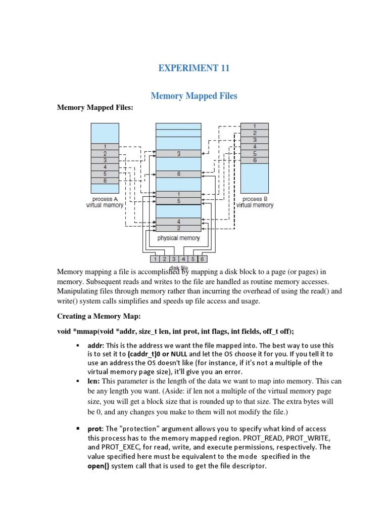 Experiment 11: Memory Mapped Files | PDF | Computer File | Computer Memory