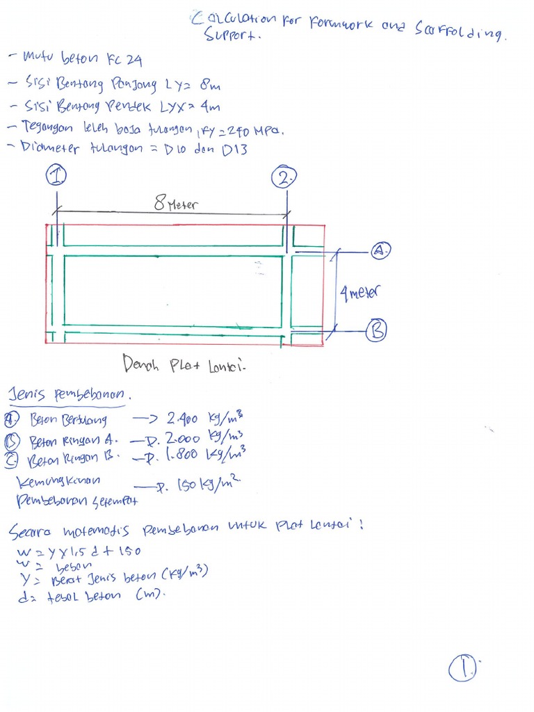 Calculation Formwork and Support Scaffolding | PDF