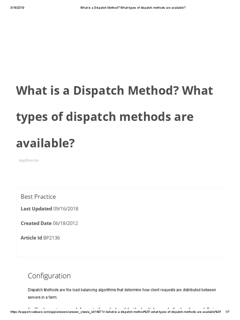 What Is A Dispatch Method? What Types of Dispatch Methods Are Available ...