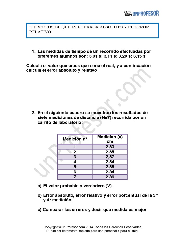 5-Ejercicio Que Es El Error Absoluto y El Error Relativo PDF | PDF