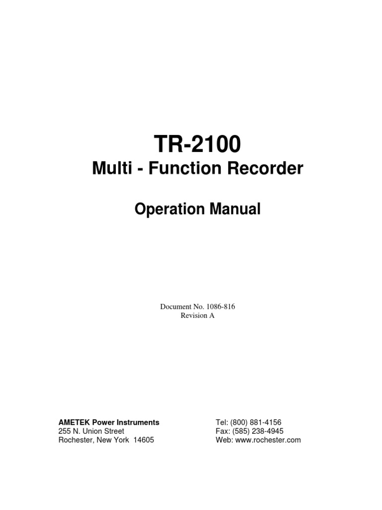 TR 2000 Manual PDF | PDF | Relay | Electrical Impedance