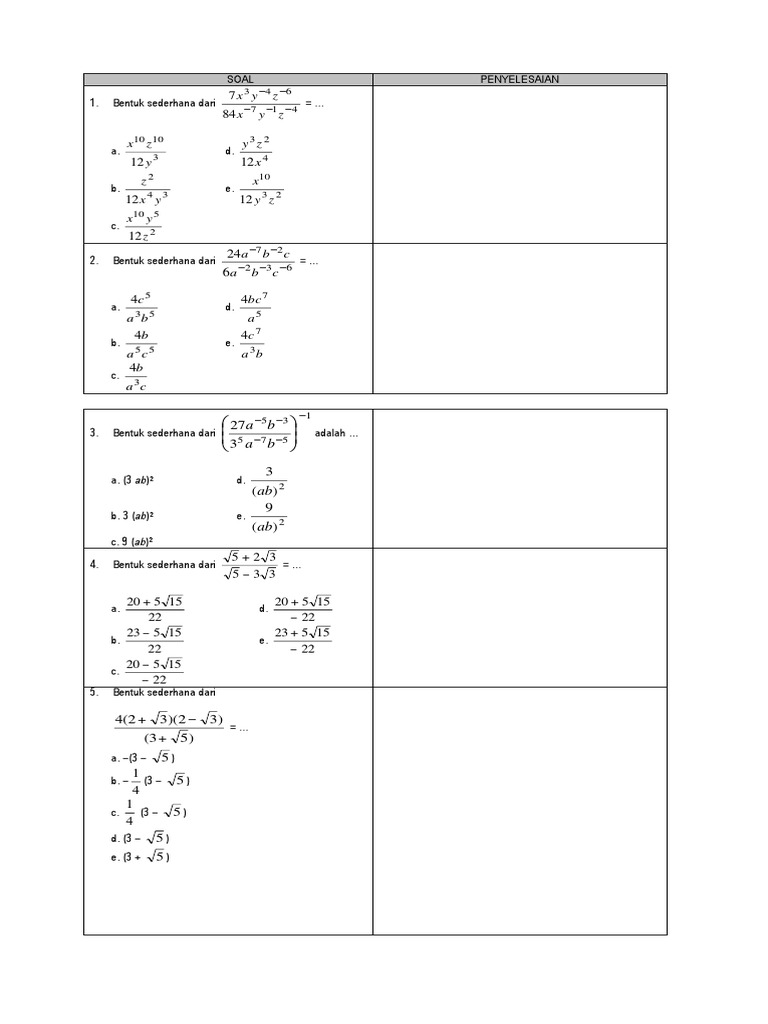Latihan Soal Math P | PDF