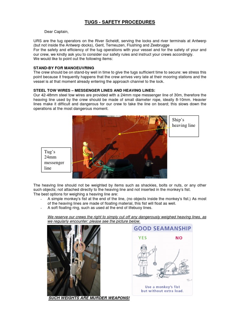 Tug Safety Procedures | PDF | Tugboat | Ships
