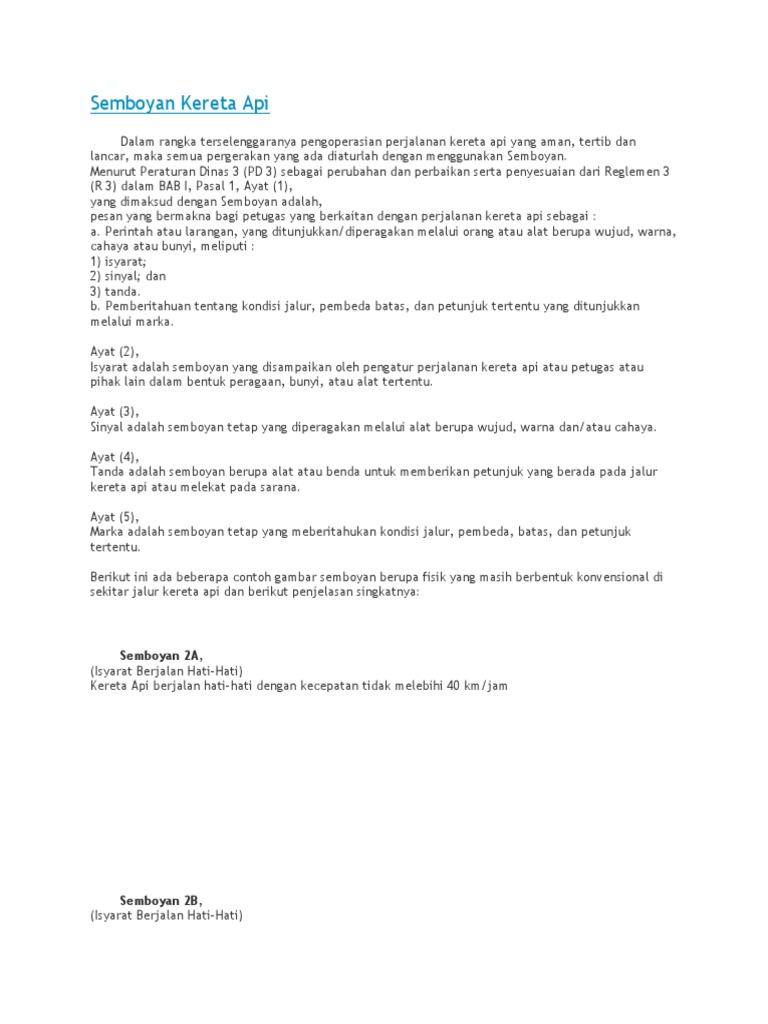 Semboyan Kereta API | PDF