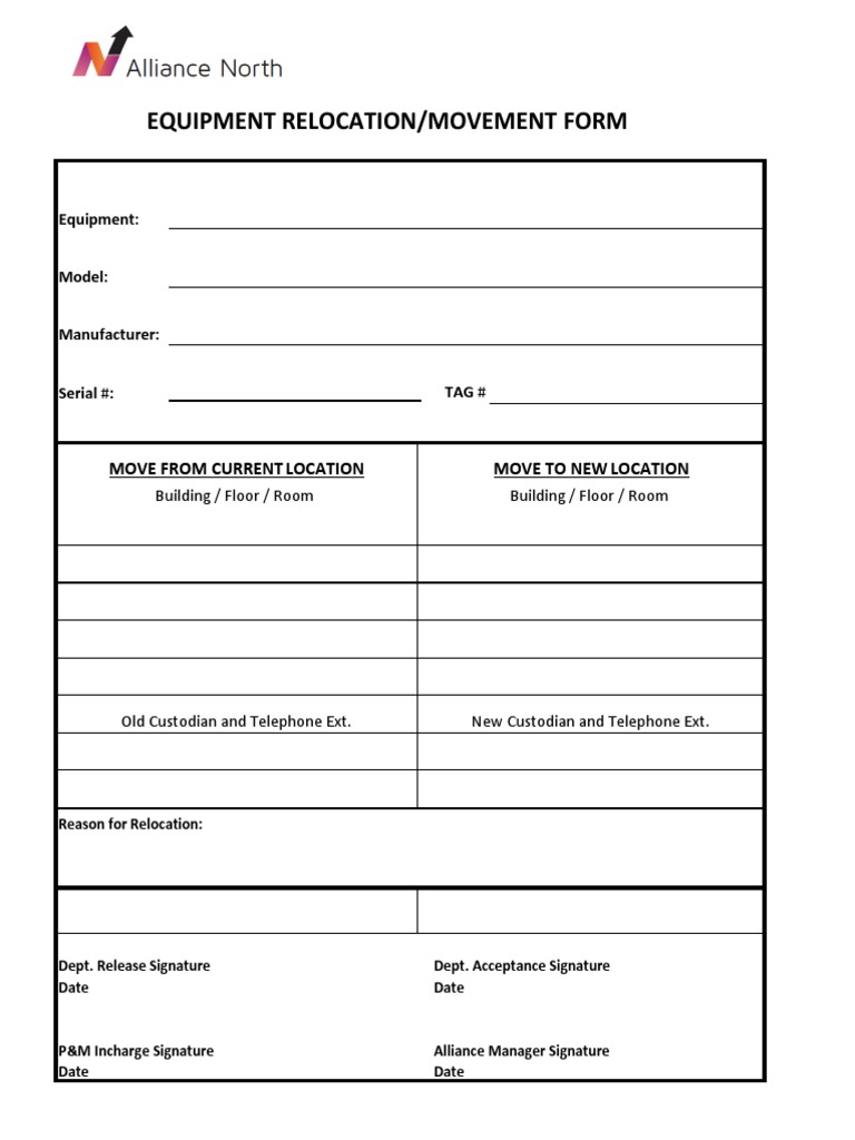 Equipment Relocation Form PDF | PDF