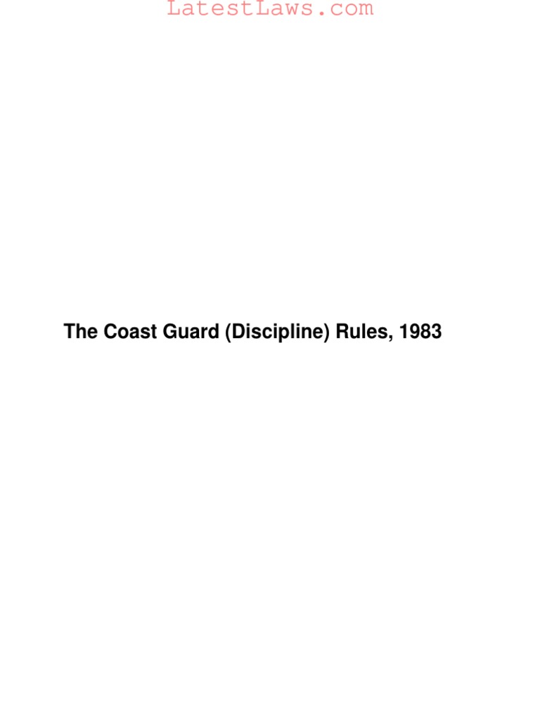 Coast Guard Discipline Rules Overview | PDF | Plea | Arrest