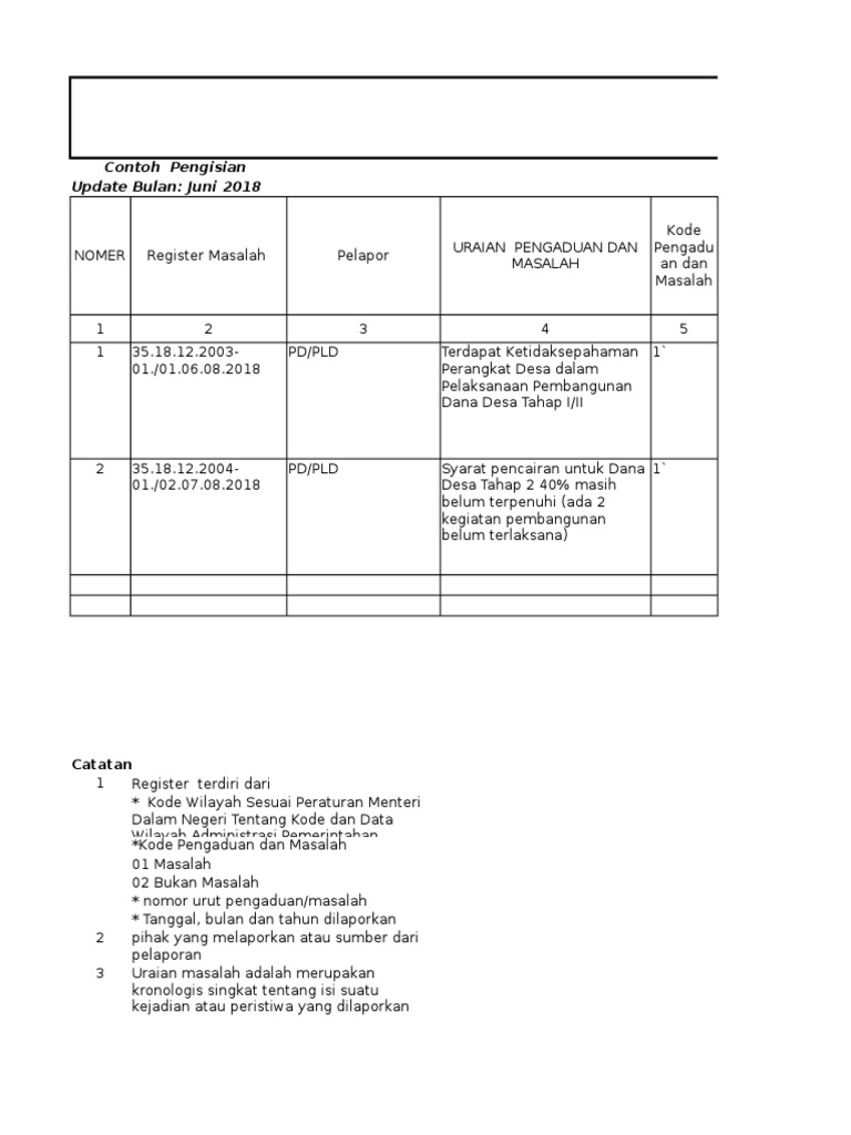 Form Matriks 2 - Contoh | PDF