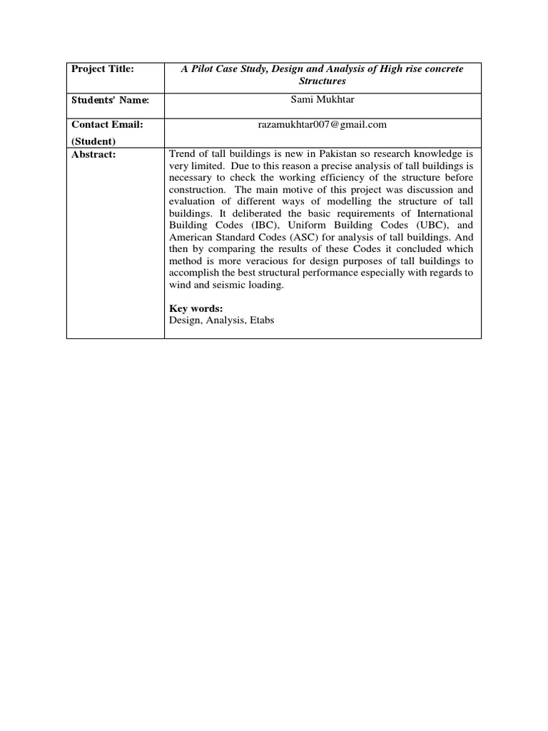 Project Title: Students' Name: Contact Email: (Student) Abstract | PDF