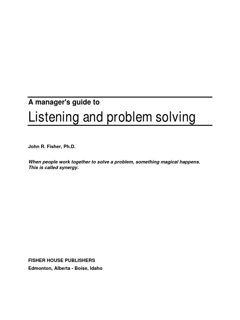 Listening and Problem Solving | PDF | Goal | Brainstorming