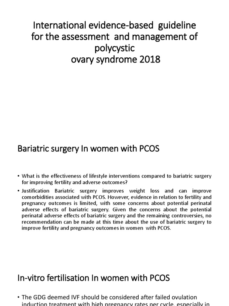 Guidelines for the Assessment and Management of Polycystic Ovary ...