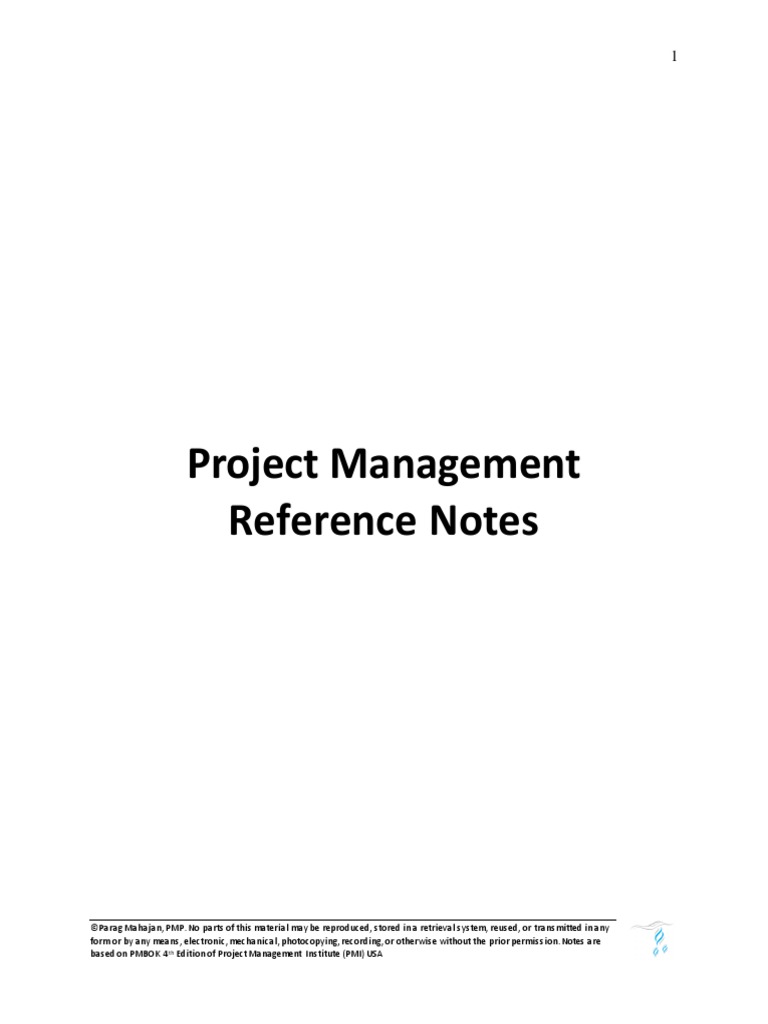 Project Management Reference Notes | PDF | Project Management | Business