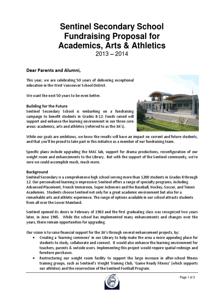 School Fundraising Proposal Example PDF | PDF | Fundraising | Libraries