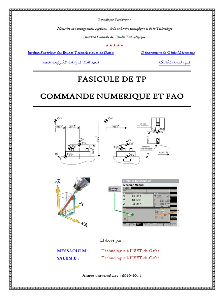TP Commande Numérique Et FAO PDF | PDF | Usinage | Machine-outil à commande numérique