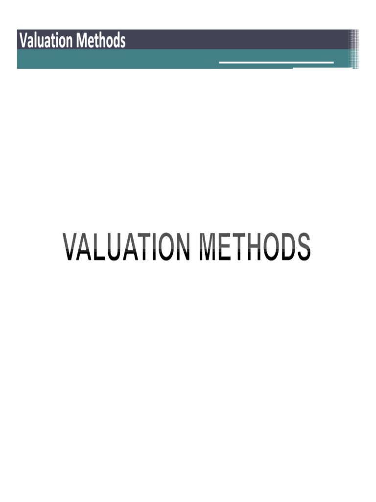 Unit3 Valuation Methods | PDF | Valuation (Finance) | Demand