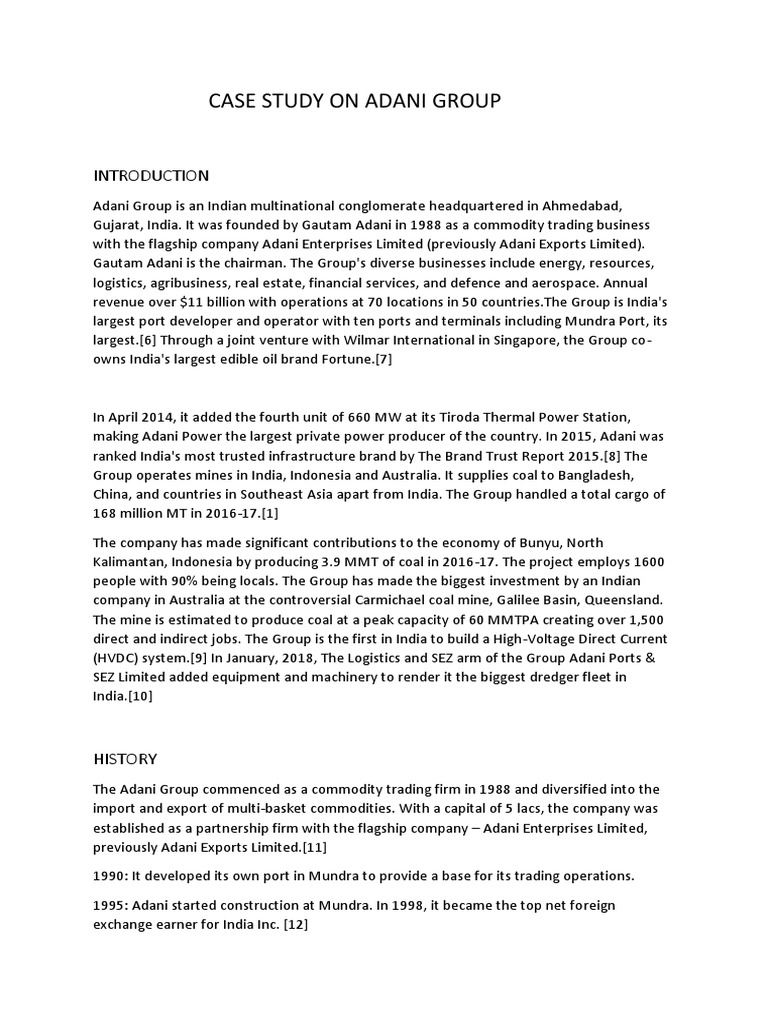 Adani Group: A Comprehensive Case Study | PDF | Economies | Economy Of ...