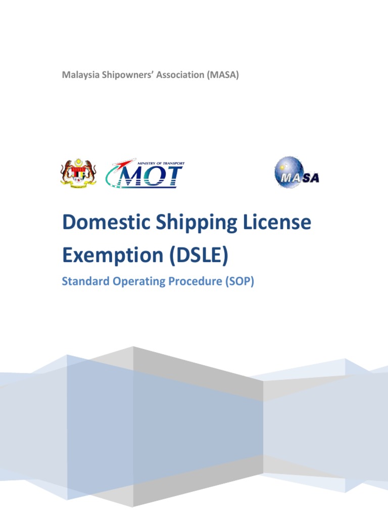 Domestic Shipping License Exemption (DSLE) : Standard Operating ...