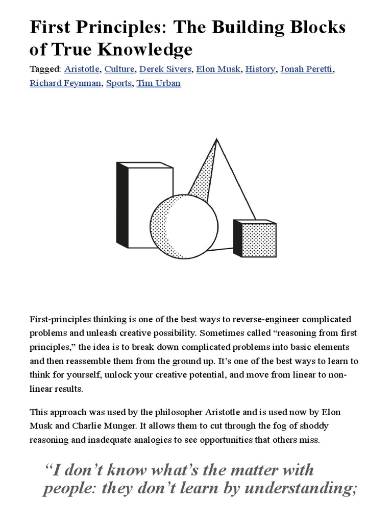 First Principles: The Building Blocks of True Knowledge | Knowledge ...