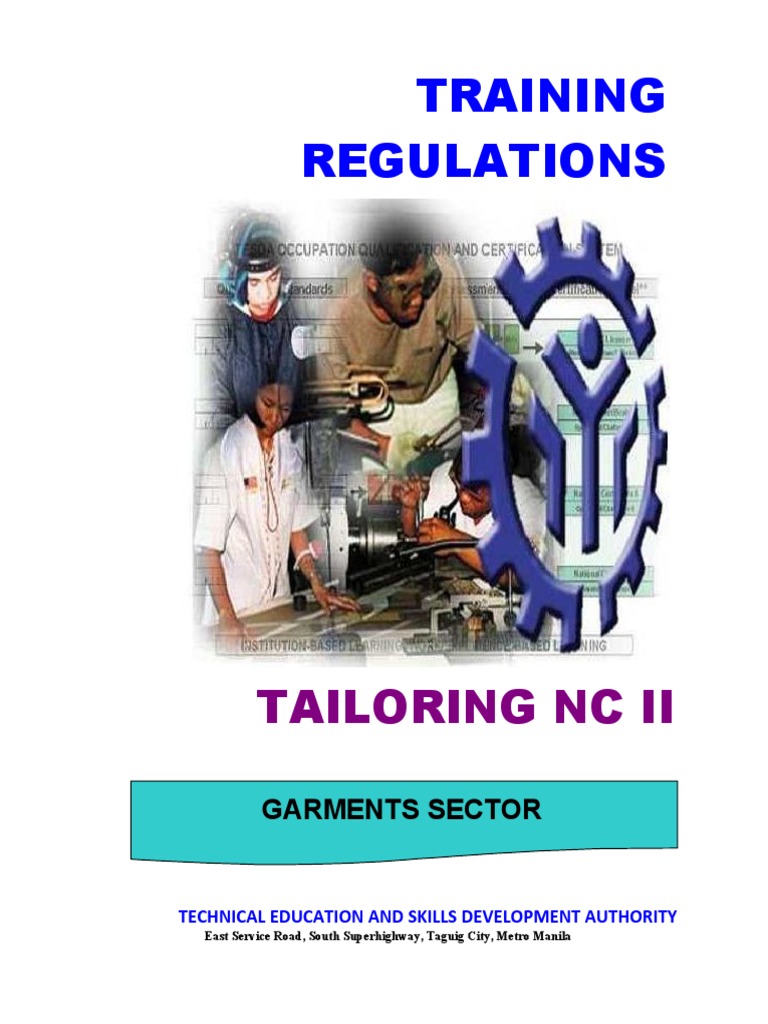 Training Regulations for Tailoring NC II (Garment Sector): Drafting and ...