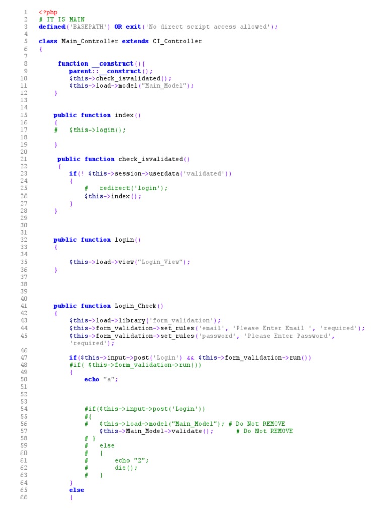 $this $this: Main - Controller CI - Controller | PDF | Computer Access ...
