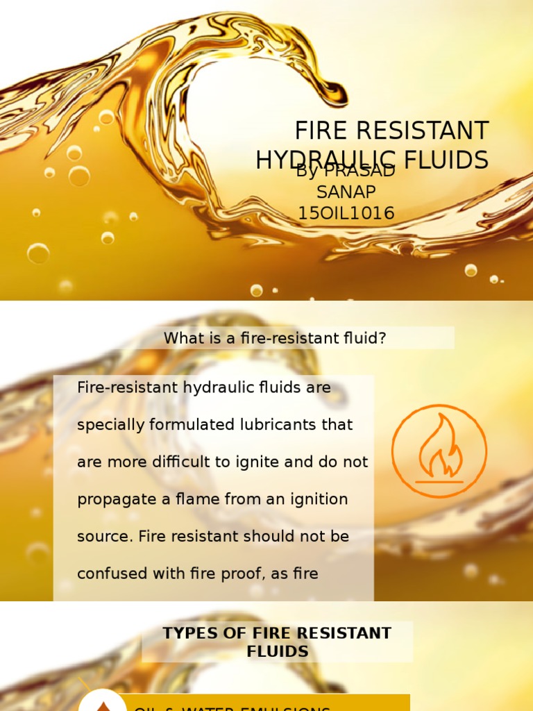 Fire-Resistant Hydraulic Fluids Guide | PDF | Emulsion | Lubricant