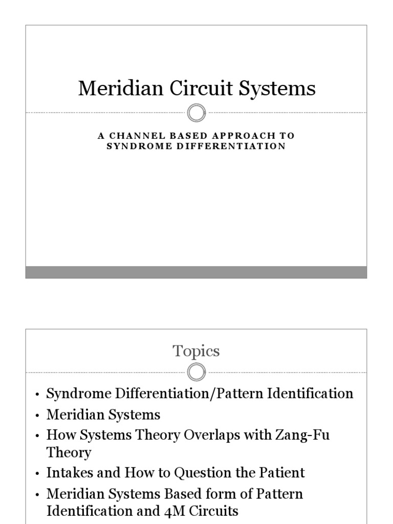 Meridian Circuit Systems | PDF | Traditional Chinese Medicine ...