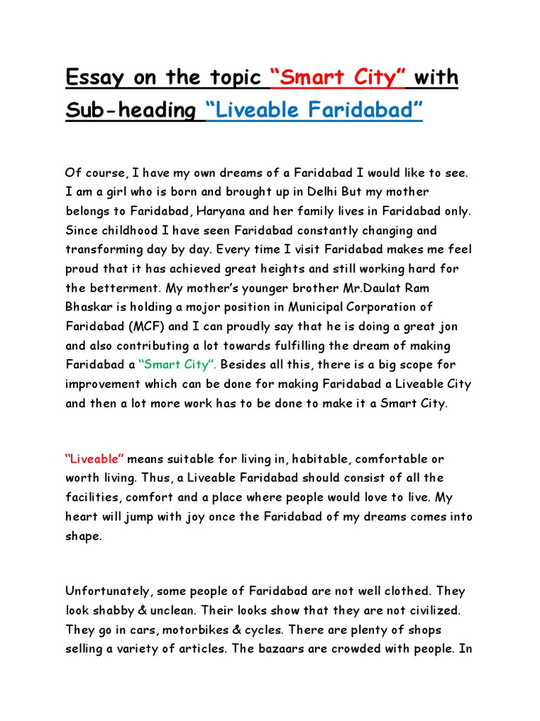 Essay On Smart City | PDF