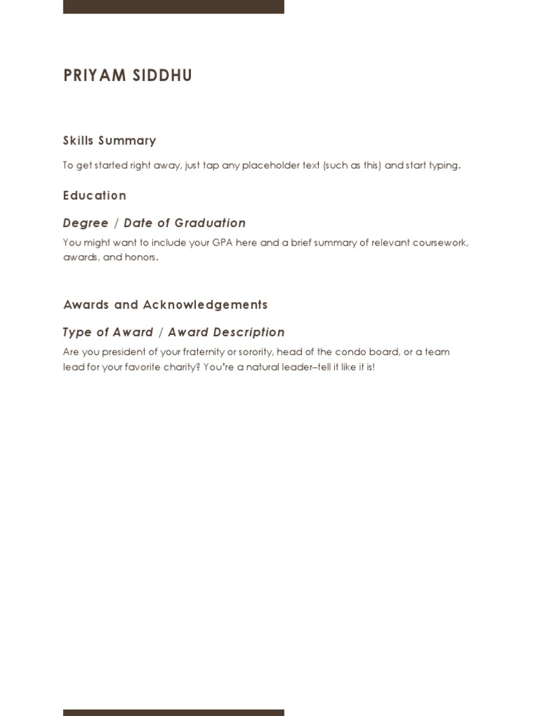 Priyam Siddhu: Skills Summary | PDF