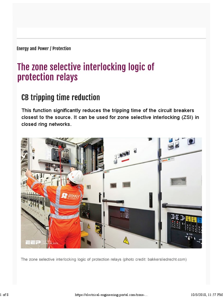 EEP - The Zone Selective Interlocking Logic of Protection Relays | PDF ...