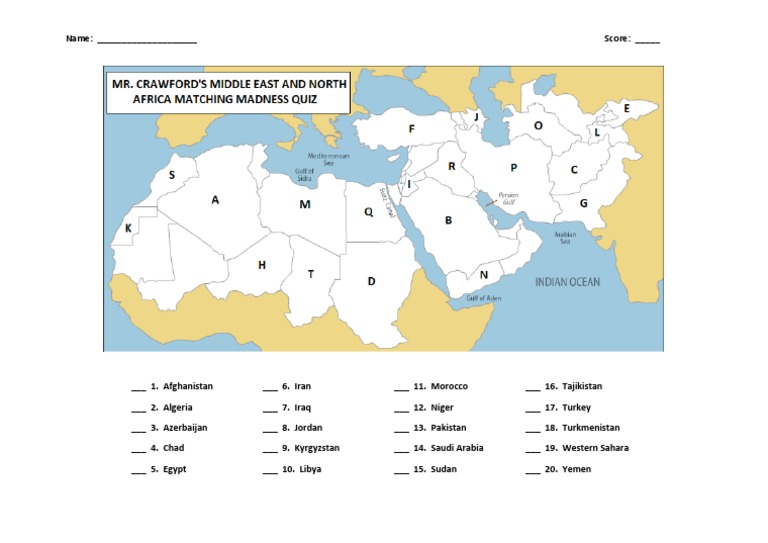Geog 7 Quiz Middle East | PDF