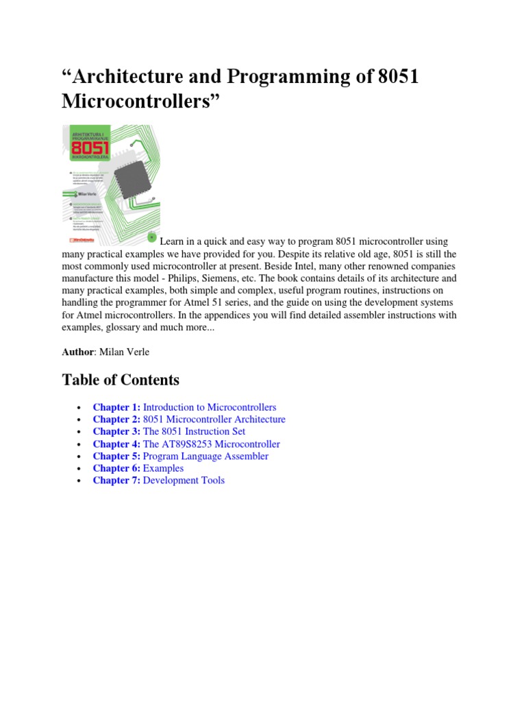 Architecture and Programming of 8051 Microcontrollers | Download Free ...