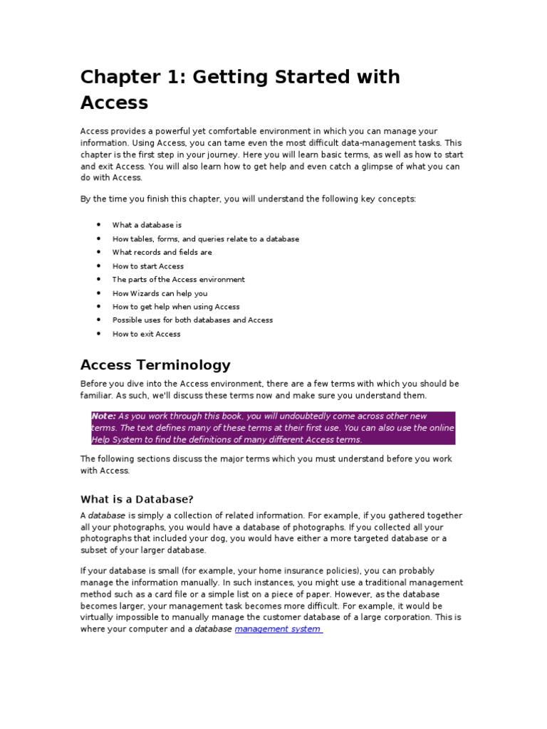 Learn Microsoft Access PDF | PDF | Filename | Databases