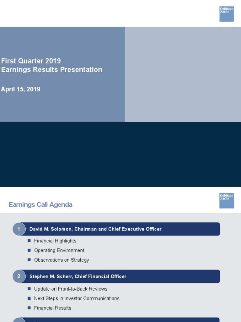 2019 q1 Earnings Results Presentation | PDF | Investment Banking | Loans