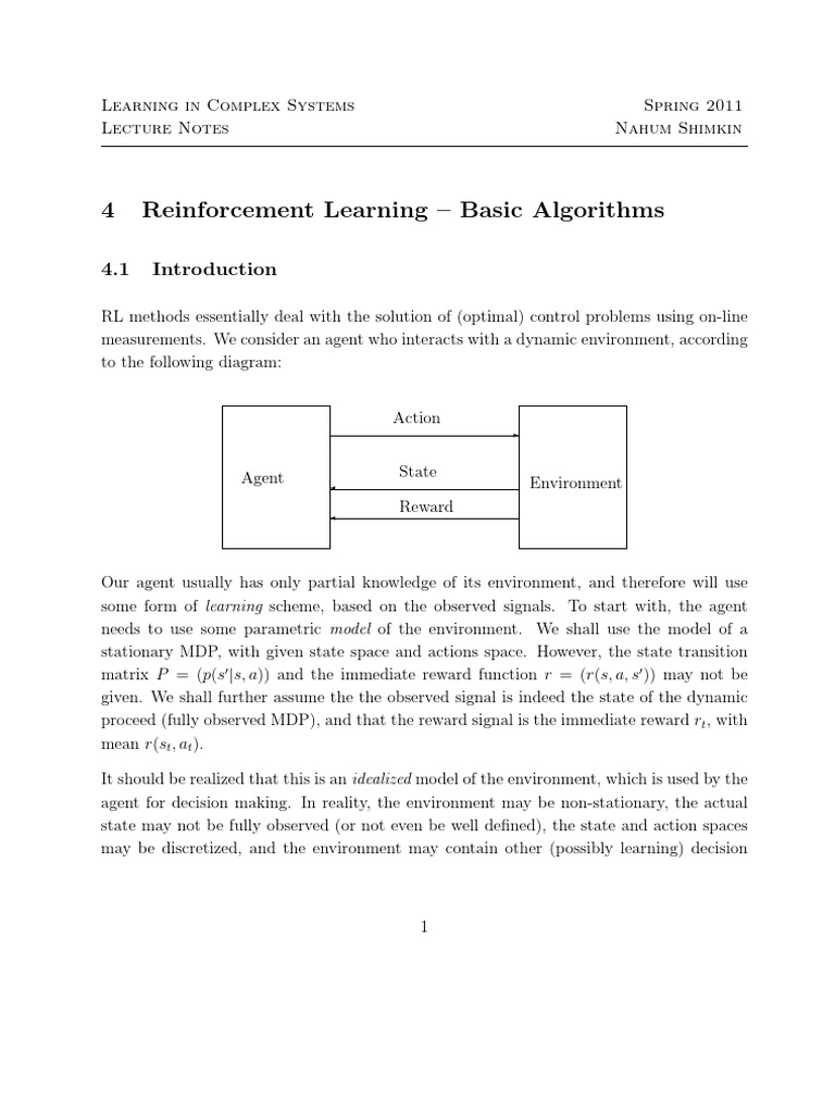 Reinforcement Learning Algorithms | PDF | Algorithms | Theoretical Computer Science