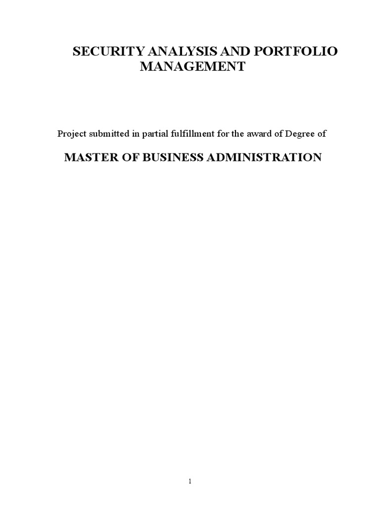 Security Analysis and Portfolio Management | PDF | Stocks | Technical ...